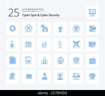 Cyber Spot And Cyber Security Blue 5 Icon Pack Including danger. bomb ...