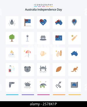 Australia Independence Day 25 Flat icon pack including australian ...