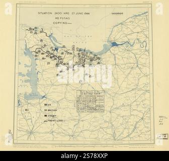 [June 27, 1944], HQ Twelfth Army Group situation map. 1944 by Allied ...