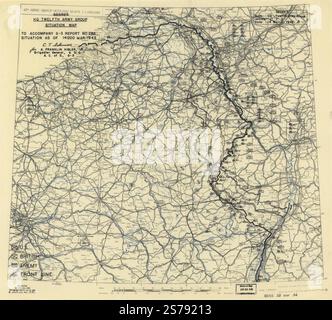 [March 14, 1945], HQ Twelfth Army Group situation map. 1945 by Allied ...