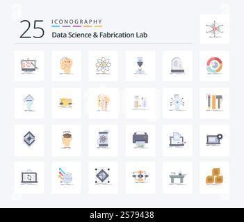 Data Science And Fabrication Lab 25 Line icon pack including workshop ...