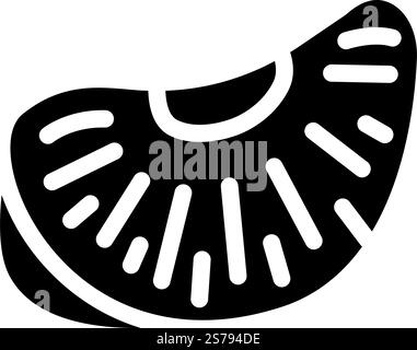 slice mandarin clementine glyph icon vector illustration Stock Vector ...