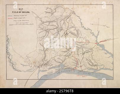 Map of the field of Shiloh. April 6 [1862]. 1862 by United States. Army ...