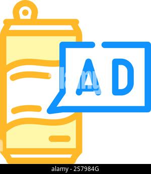product placement advertising icon color illustration Stock Vector ...