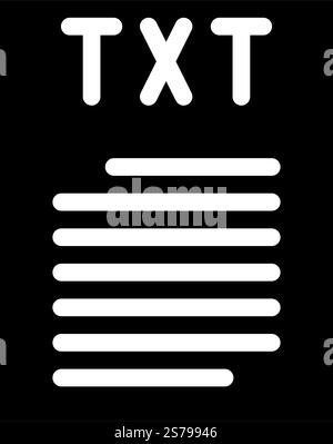 txt file format document glyph icon vector illustration Stock Vector ...