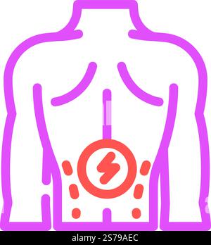 lower back pain body ache color icon vector illustration Stock Vector ...