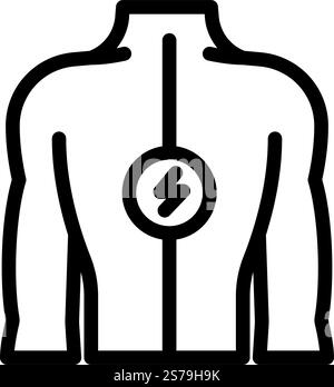 Man spine pain icon. Outline man spine pain vector icon color flat ...
