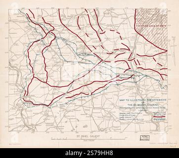 Map to illustrate the offensive of The Saint-Mihiel Salient, 12–15 ...