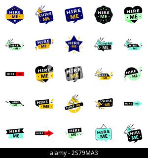 Get Hired Faster with Our Pack of 25 Hire Me Banners Stock Vector Image ...