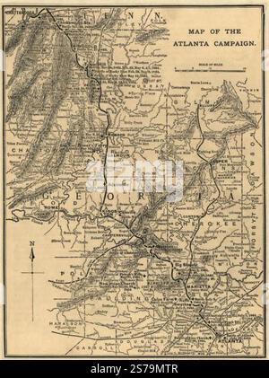 Map of the Atlanta Campaign 1887 by Western and Atlantic Railroad ...