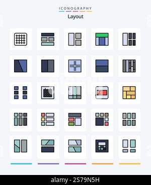 Layout 25 Line Filled icon pack including streamline. layout. layout ...