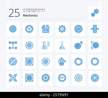 Mechanics Blue 5 Icon Pack Including . safety. wheel. car Stock Vector ...