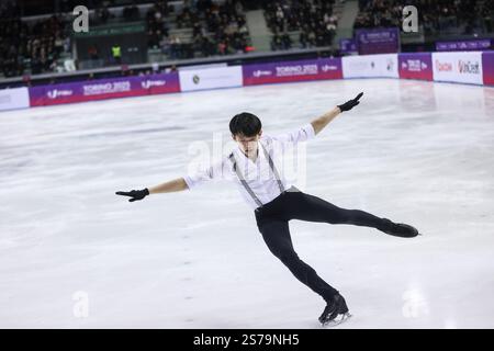 Chiu Hei Cheung of Hong Kong perform during the men's short program in ...