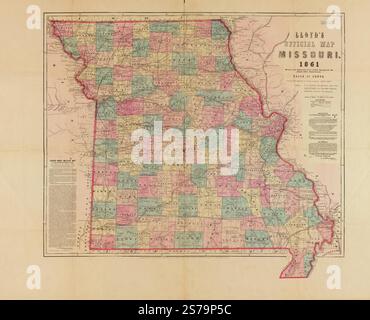 Lloyd's official map of Missouri Stock Photo - Alamy