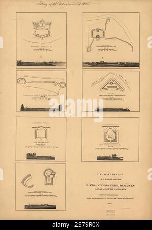 Plans & views of Rebel defences, coast of South Carolina Stock Photo ...
