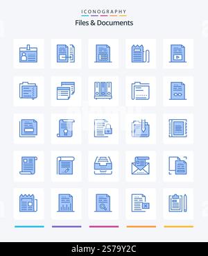 Files And Documents 25 Blue icon pack including document. account. plan ...