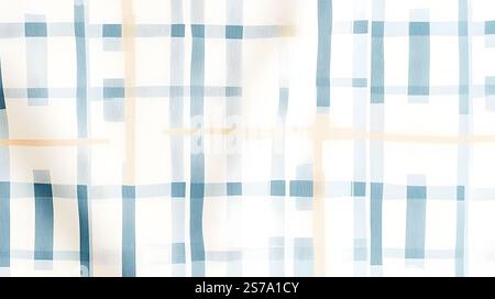 Faint Pastel Blue and Yellow Plaid Texture on White Background. Soft ...