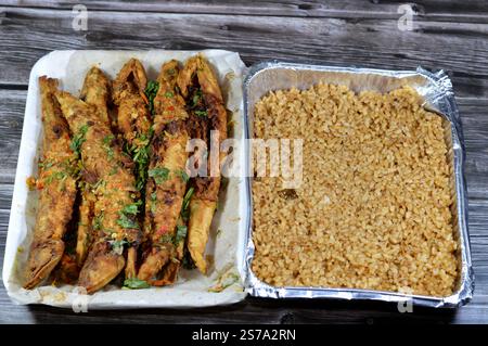 Deep fried Saurida undosquamis, the brushtooth lizardfish, large-scale ...