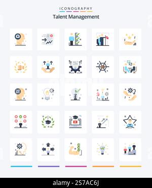 Talent Management 25 Flat icon pack including wheel. gear. man ...