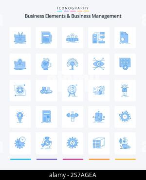 Business Elements And Business Managment Blue 5 Icon Pack Including ...