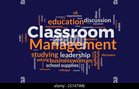 Classroom Management word cloud template. Classroom Management concept ...