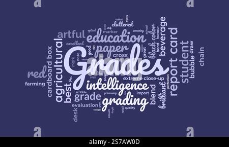 Grades word cloud template. Grades concept vector tagcloud background ...