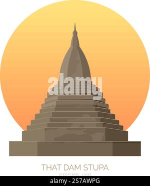 That Dam ( Black ) Stupa - Pagoda in Vientiane, Laos - Stock ...