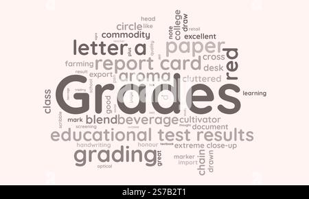 Grades word cloud template. Grades concept vector tagcloud background ...