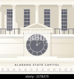 Alabama State Capitol - Montgomery, USA - Stock Illustration as EPS 10 ...