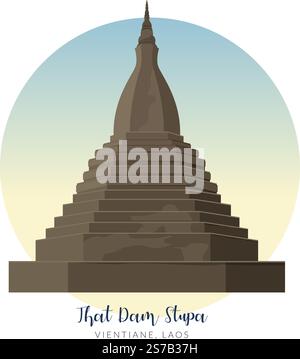 That Dam ( Black ) Stupa - Pagoda in Vientiane, Laos - Stock ...