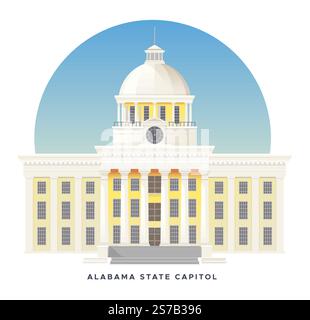 Alabama State Capitol - Montgomery, USA - Stock Illustration as EPS 10 ...
