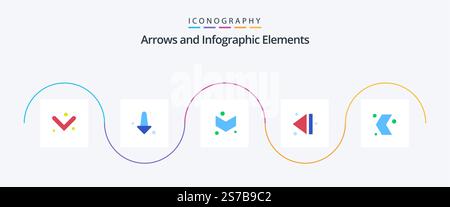 Arrow Flat 5 Icon Pack Including repeat. arrow. arrow. direction. arrows Stock Vector Image ...