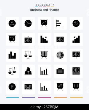 Creative Finance 25 Glyph Solid Black icon pack Such As box. chart. box ...