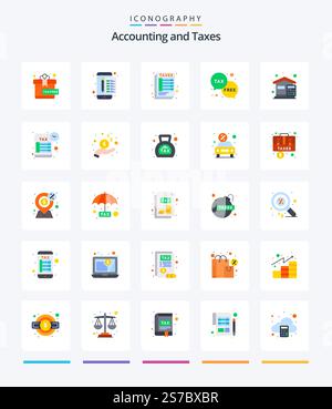 Taxes 25 Flat Icon Pack Including Management Devices Chart Money