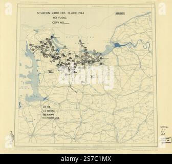 [June 18, 1944], HQ Twelfth Army Group situation map. 1944 by Allied ...