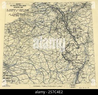 (March 3, 1945), HQ Twelfth Army Group situation map Stock Photo - Alamy