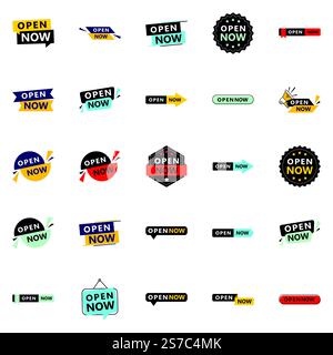 Open Now Sign Pack 25 Customizable Designs Stock Vector Image & Art - Alamy