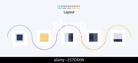 Layout Flat 5 Icon Pack Including wireframe. ui. layout. layout. stack ...
