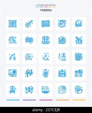 Hobbies 25 Blue icon pack including fish. hobbies. hobby. bag. music ...
