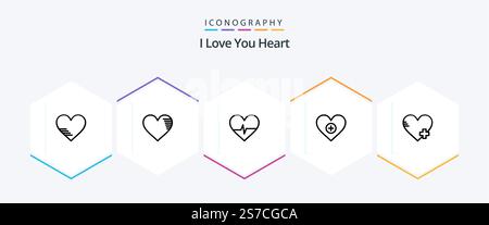 Heart 25 Line icon pack including . gift. like. favorite. love Stock ...