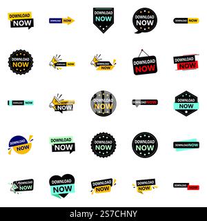 25 Vibrant Download Now Banners for Your Business Stock Vector Image ...