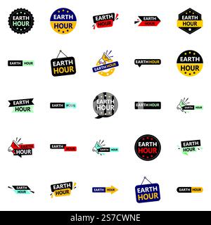 Earth Hour Bundle 25 Eye catching Vector designs for Environmental ...