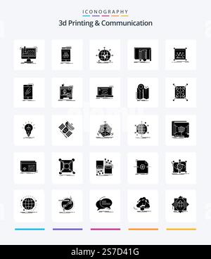 3d Printing And Communication 25 Glyph icon pack including ...