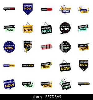 25 Customizable Download Now Banners for Your Business Stock Vector ...