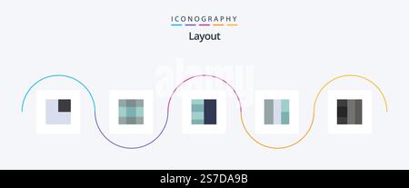 Layout Flat 5 Icon Pack Including wireframe. ui. layout. layout. stack. Creative Icons Design ...