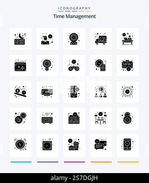 Time management black glyph icon Stock Vector Image & Art - Alamy