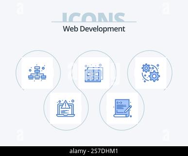 Web Development Blue Icon Pack 5 Icon Design. badge. web. font. page ...