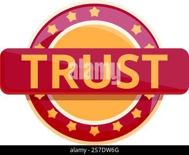 Trust emblem icon cartoon vector. Business deal. Credence work Stock ...