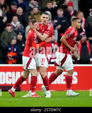 Nottingham Forest's Elliot Anderson celebrates after the Premier League ...