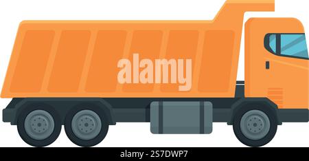 Orange tipper icon cartoon vector. Truck unload. Vehicle tip Stock ...